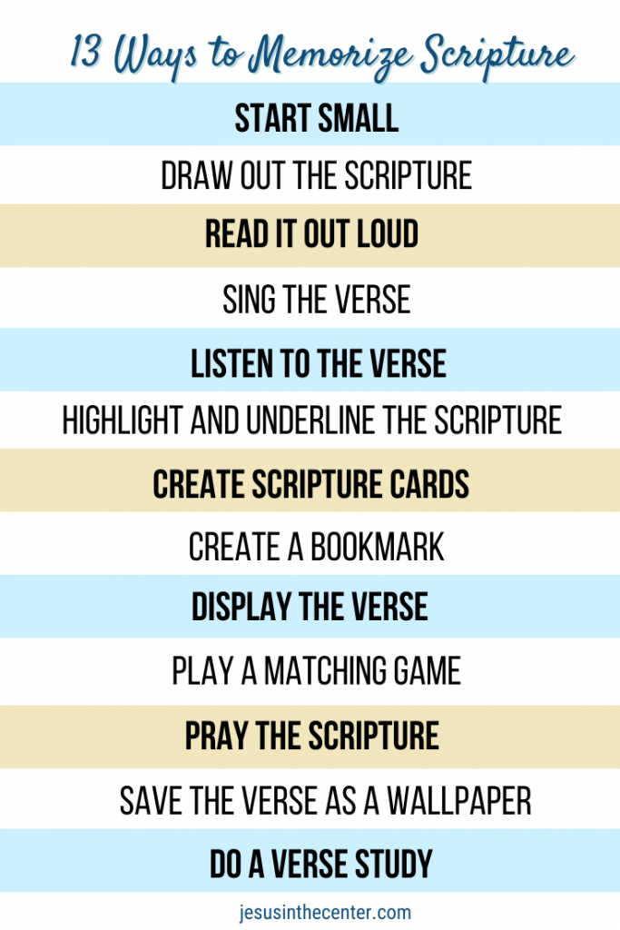 13 Easy Ways to Memorize Scriptures | Jesus in the Center